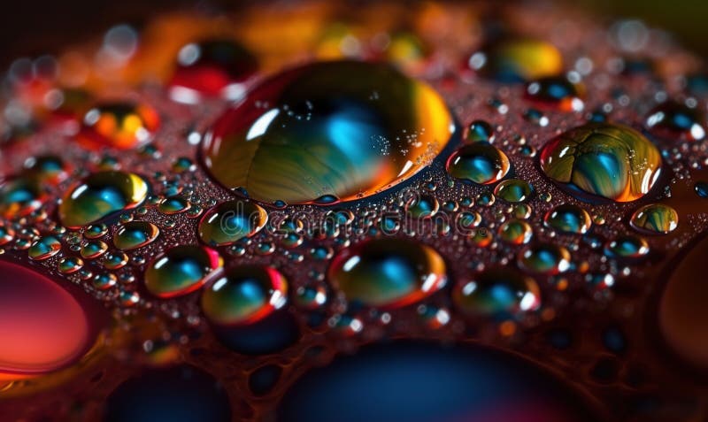 A Close Up of Water Droplets on a Surface of Water Stock Illustration ...