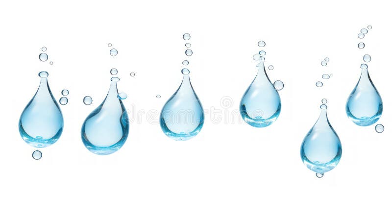 A Close-up of Water Droplets on a White Background Stock Illustration ...