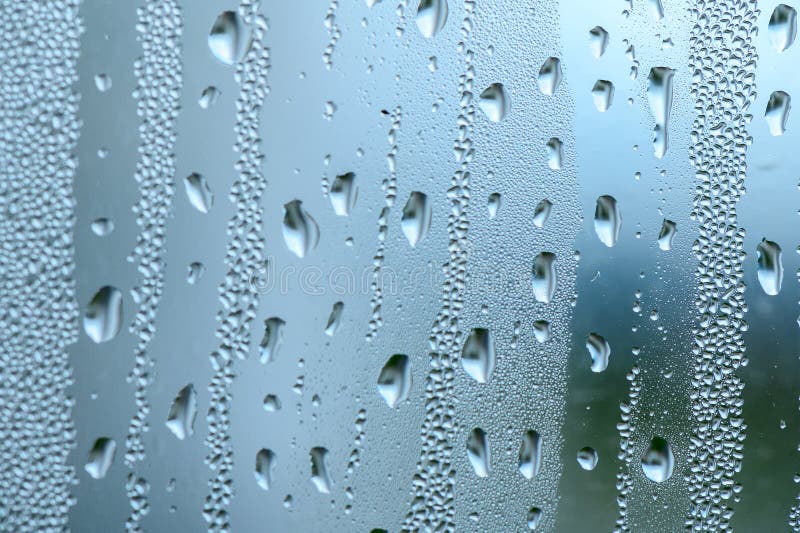 Close Up of Water Droplets on a Window Stock Image - Image of clean ...