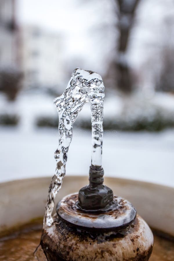Close Up Water Drops Flowing from Fountain Stock Photo - Image of ...