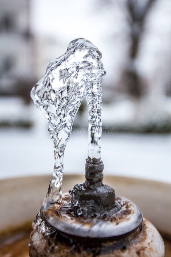 Close Up Water Drops Flowing from Fountain Stock Photo - Image of stone ...