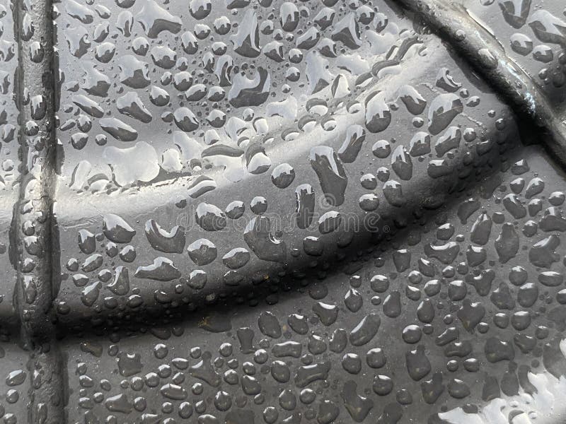 Water Drops on Plastic Basin Stock Image - Image of metal, raindrop ...