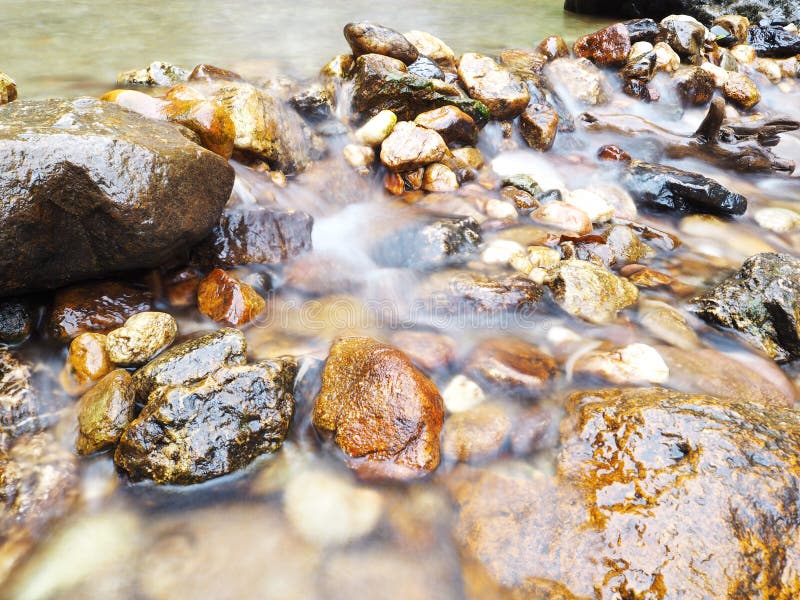 Close Up Water Flowing Over Rocks Stock Photo - Image of rock, park ...