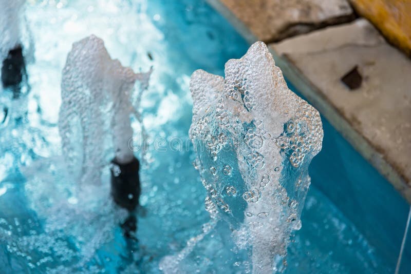 Close Up Water Fountain in the Pool. Stock Image - Image of beautiful ...