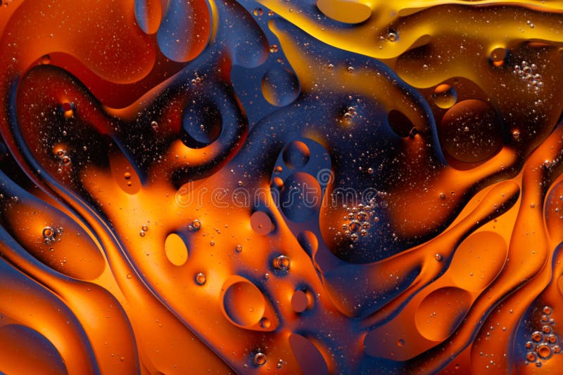 Close-up Water and Oil Abstract in a Rainbow Lighting Effect Stock ...