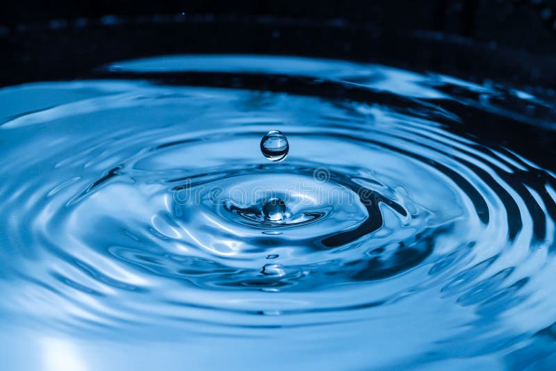 Close Up of Water Ripple and Raindrops. Stock Photo - Image of circle ...