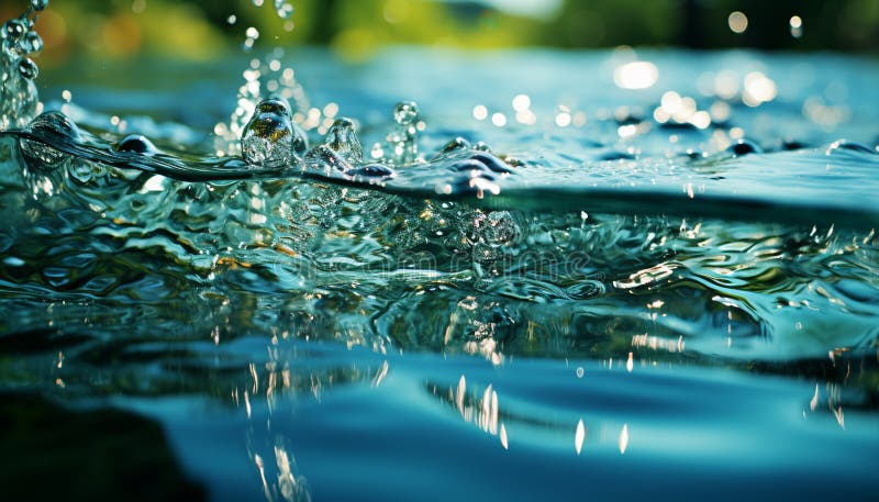 Close-up of Water Ripple and Splash on Reflective Surface Stock ...