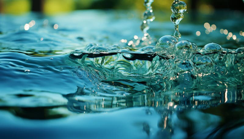 Close-up of Water Ripple and Splash on Reflective Surface Stock ...