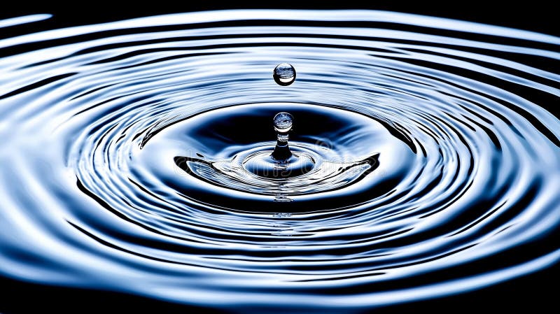Close-Up of Water Ripples and Droplets in Pond, Circular Patterns on ...