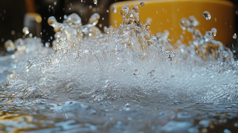 Close-Up of Water Splash with Bubbles and Droplets Stock Photo - Image ...