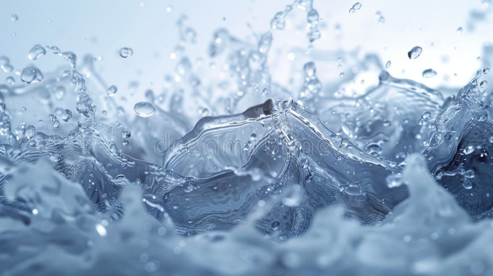 Close-up of Water Splashes with Droplets in Motion Stock Image - Image ...