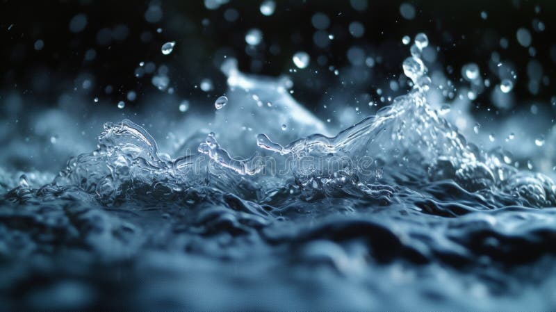 Close Up of Water Splashing on the Surface Stock Image - Image of force ...