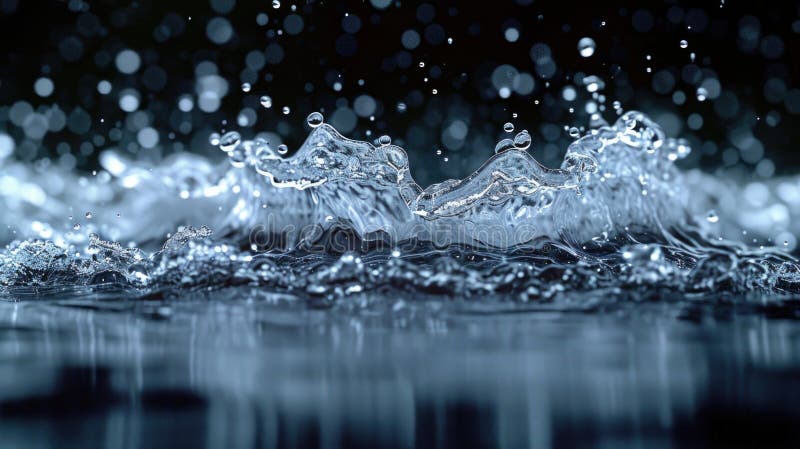 Close-Up of Water Splashing on a Surface. Generative AI. Stock Image ...