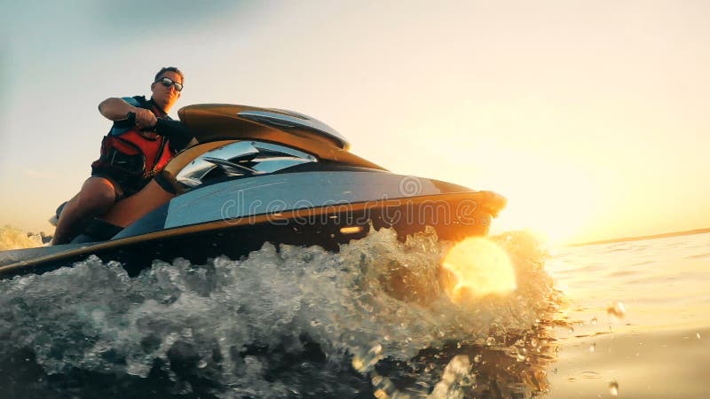 Close Up of Water Waves Formed during the Ride of a Water Scooter Stock ...