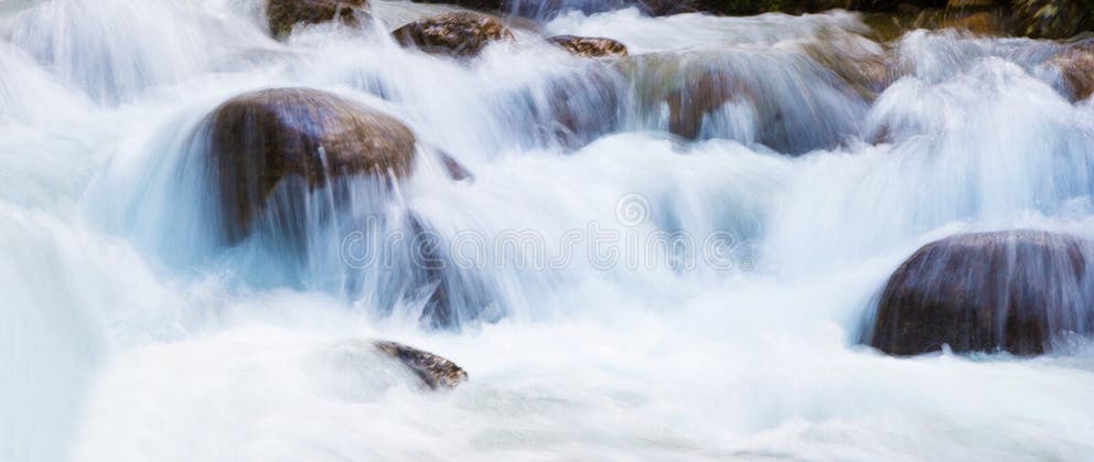 Close Up of a Waterfall during High Water Flow Stock Photo - Image of ...