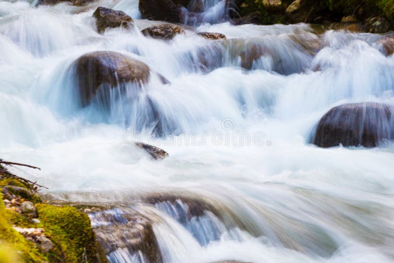 Close Up of a Waterfall during High Water Flow Stock Image - Image of ...