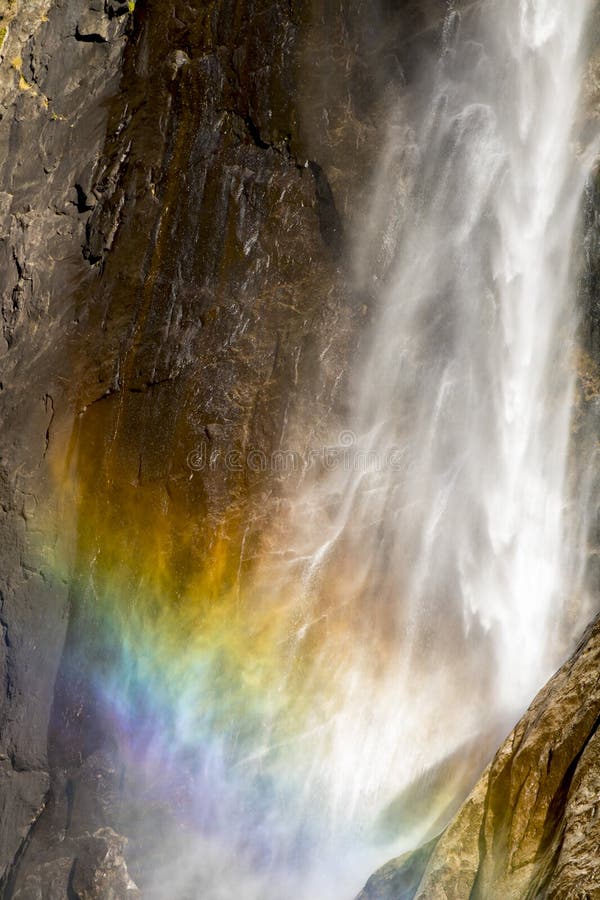 Close Up Waterfall with Rainbow Stock Image - Image of beautiful, fall ...