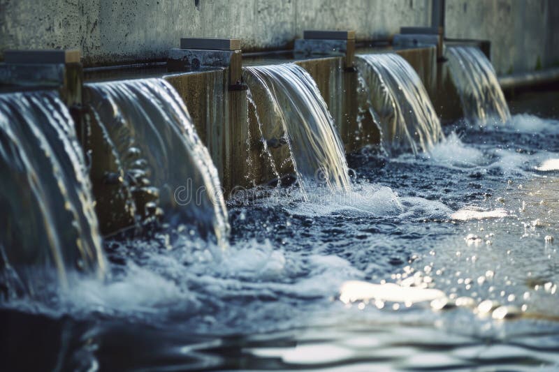 A Close Up of a Waterfall with Water Flowing Out Stock Image - Image of ...