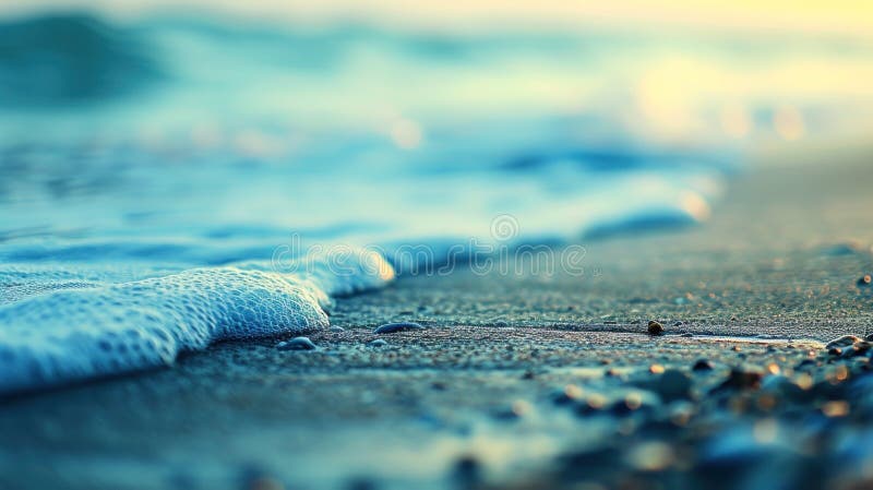 A Close Up of a Wave Breaking on the Beach with Some Sand, AI Stock ...