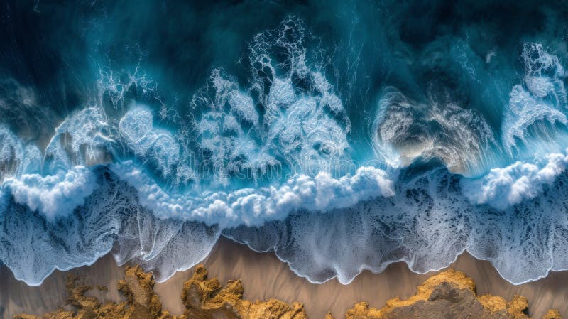 A Close Up of a Wave Crashing on the Beach, AI Stock Photo - Image of ...