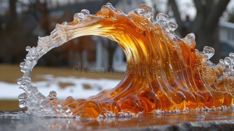 A Close Up of a Wave that is Made Out of Ice, AI Stock Image - Image of ...