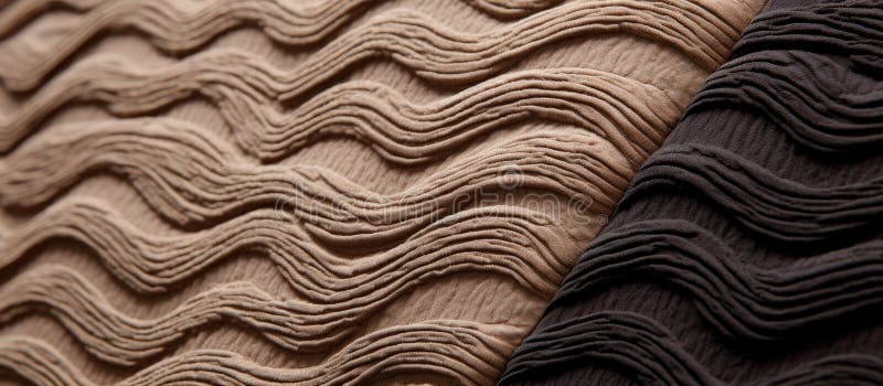 Close Up of Wave Patterned Fabric in Brown and Wood Tones Stock ...
