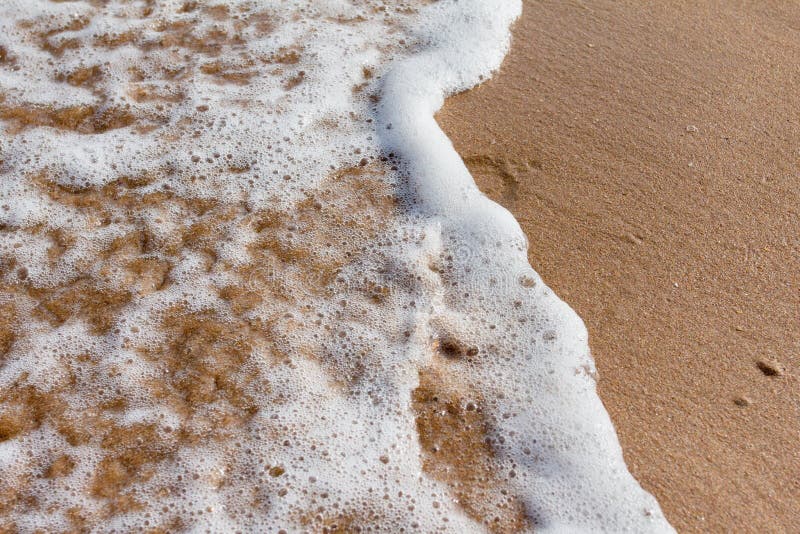 Close Up of Wave Sea on the Sand Beach Stock Image - Image of beach ...