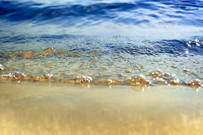 Close Up Wave of Surfing on the Sandy Shore Stock Photo - Image of ...