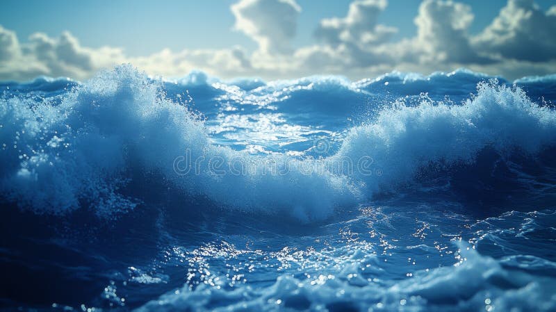 Close Up-Waves on the Moving Water Surface Stock Illustration ...