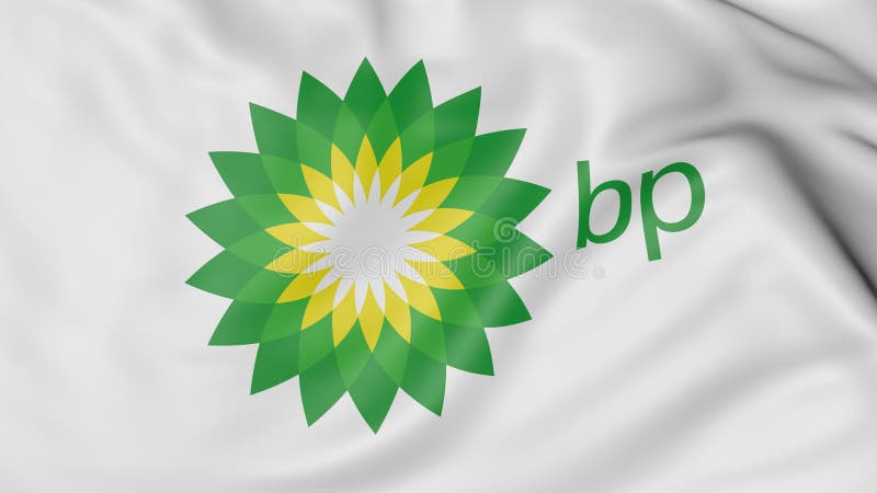 Close Up of Waving Flag with BP Logo, 3D Rendering Editorial Image ...