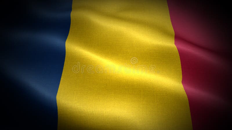 Close Up Waving Flag of Chad. Flag Symbols of Chad. Stock Illustration ...