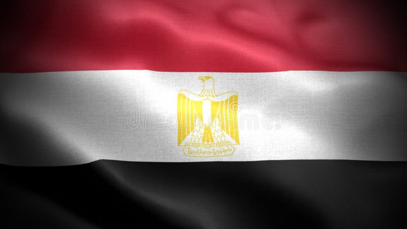 Close Up Waving Flag of Egypt. Flag Symbols of Egypt. Stock ...