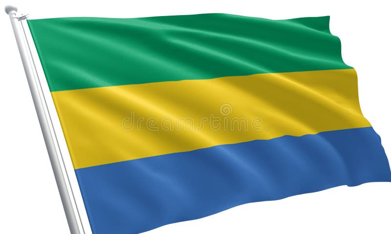 Close Up Waving Flag of Gabon Stock Illustration - Illustration of ...