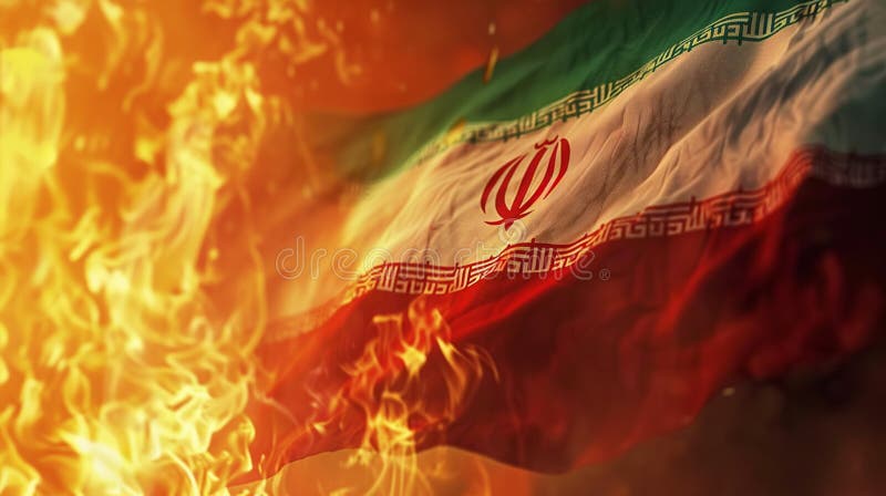 Close Up Waving Flag Of Iran Flag Symbols Of Iran On Fire Stock Image Image Of Freedom Hijab