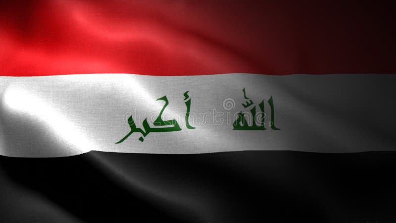 Close Up Waving Flag of Iraq. Flag Symbols of Iraq. Stock Illustration ...