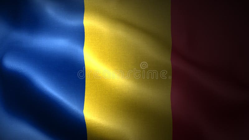 Close Up Waving Flag of Romania. Flag Symbols of Romania. Stock ...