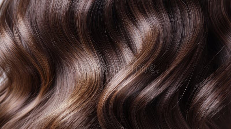 Close-up of Wavy Brown Hair with Subtle Highlights Stock Illustration ...