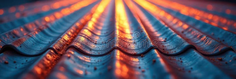 Close Up of Wavy Corrugated Iron, Showing Light Reflection, Pattern ...