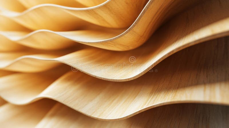 Close-up of Wavy, Interlocking Wooden Panels Stock Illustration ...