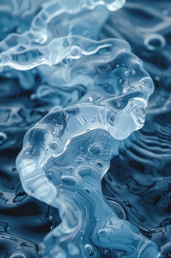 A Close Up of a Wavy Liquid that is Floating on Top, AI Stock ...