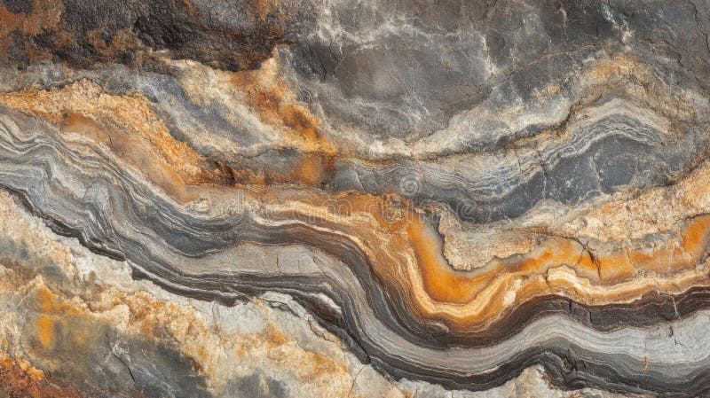 Close-up of a Wavy, Multi-Colored Rock Formation Stock Illustration ...