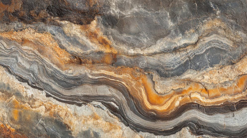 Close-up of a Wavy, Multi-Colored Rock Formation Stock Illustration ...