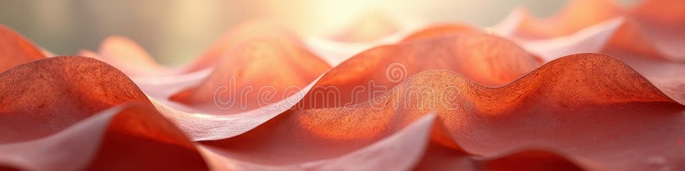 Close-up of Wavy Red Fabric in Soft Sunlight Stock Illustration ...