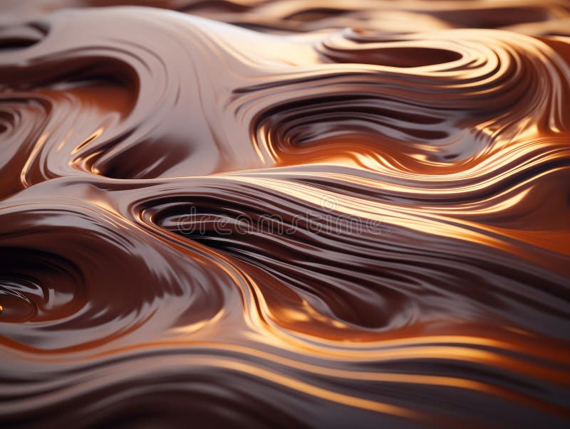 A Close Up of a Wavy Surface of Melted Chocolate Stock Illustration ...