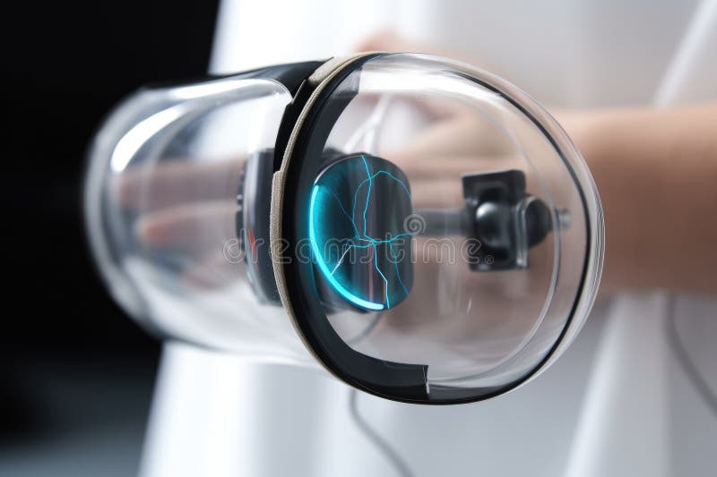 Close-up of Wearable Tech Device, with the View from Inside the Body ...