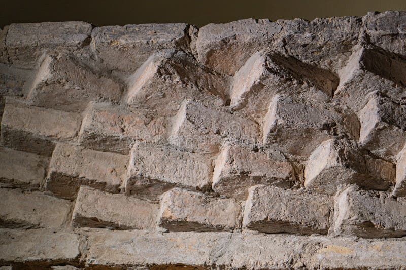 Close-up of Weathered, Aged Brick Structure with a Zigzag Pattern Stock ...