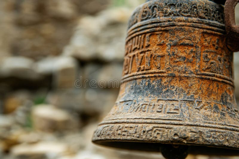 Close Up of a Weathered Ancient Bell with Rustic Texture Outdoors Stock ...