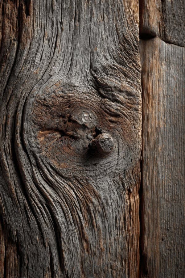 Close-Up of Weathered Brown and Grey Wood Texture Stock Illustration ...