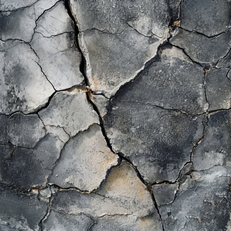 A Close-up of Weathered and Cracked Concrete, Revealing the ...
