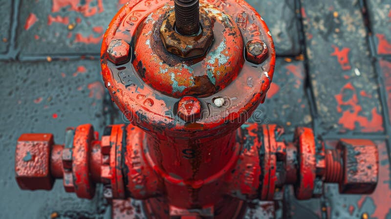 Close-up of a Weathered Red Fire Hydrant. Stock Photo - Image of ...